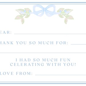 Blue Ribbon Fill-in the Blank Thank You Card for Kids, Editable ...
