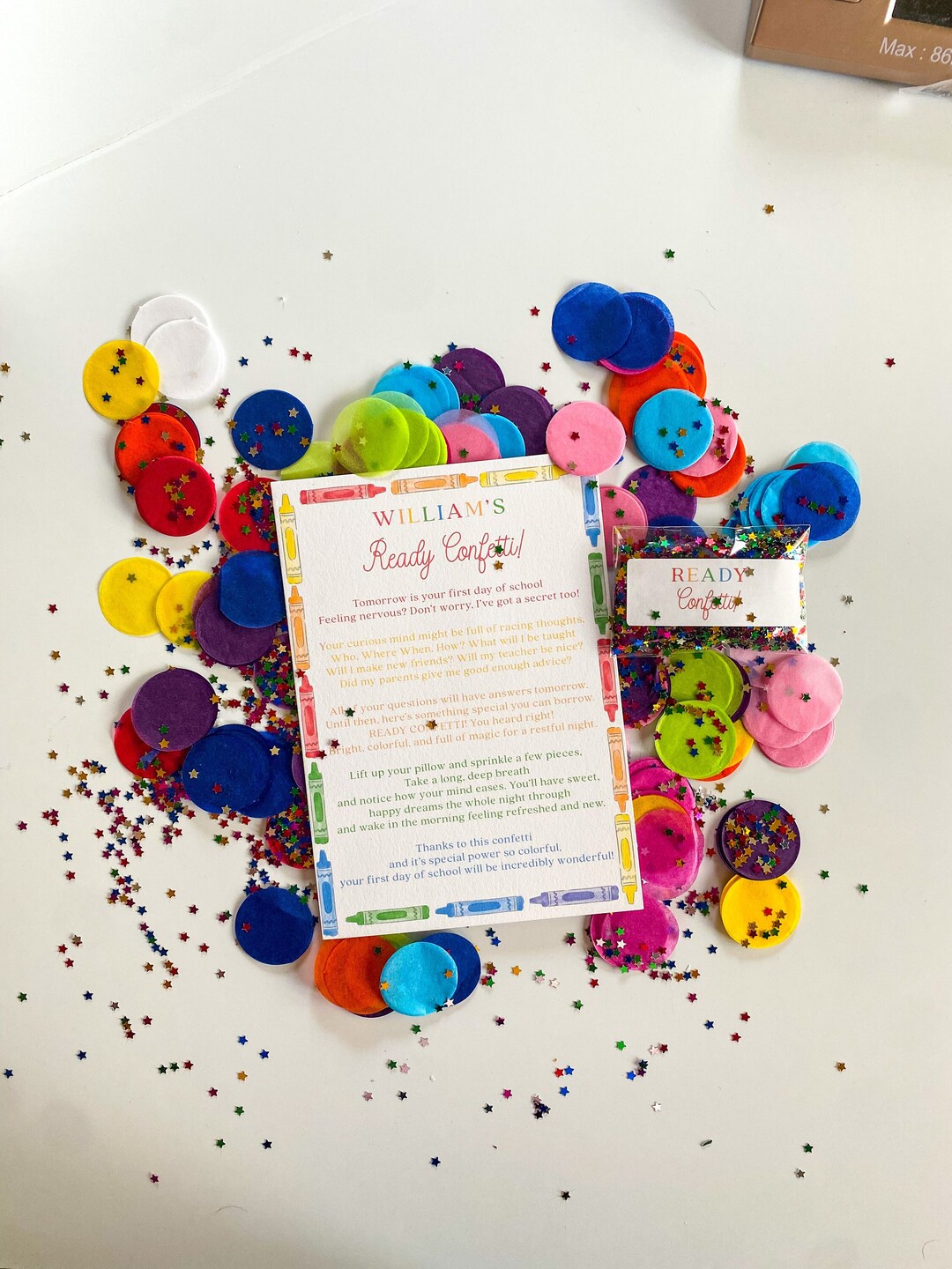 Personalized Ready Confetti, Night Before First Day of School, Ready ...