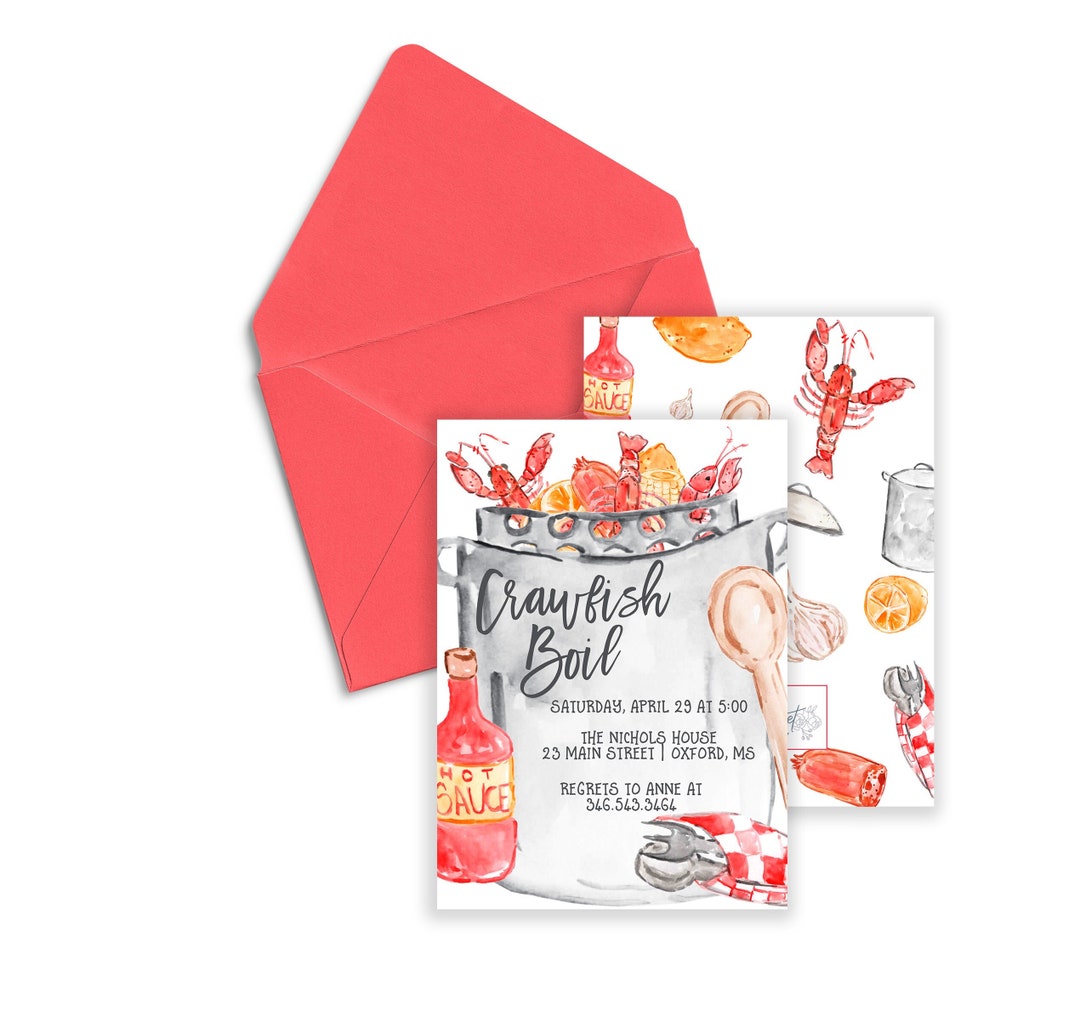 Nichols Crawfish Boil Invite Crawfish Graduation Crawfish - Etsy