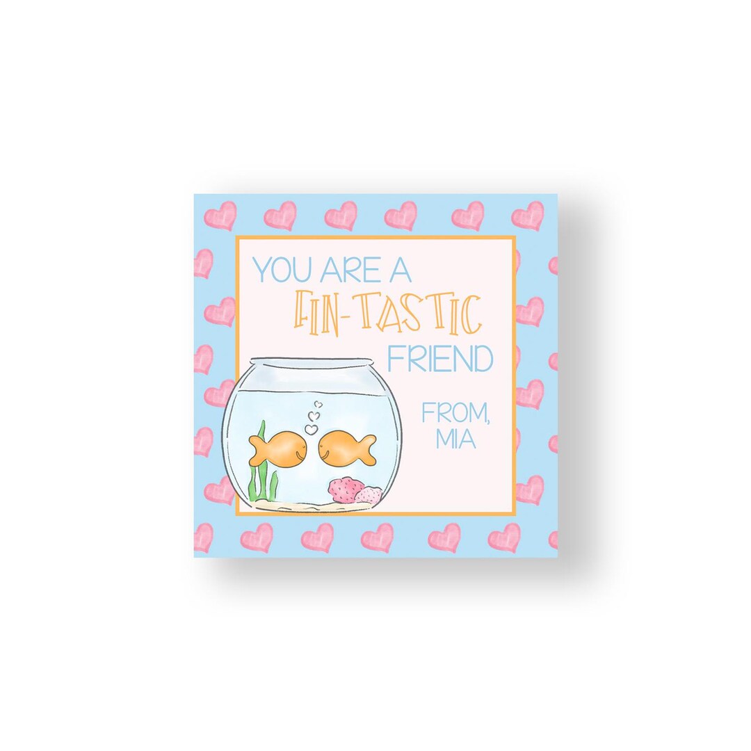 Fin-tastic | Gold Fish | School Valentines Day Card for Kids (digital ...