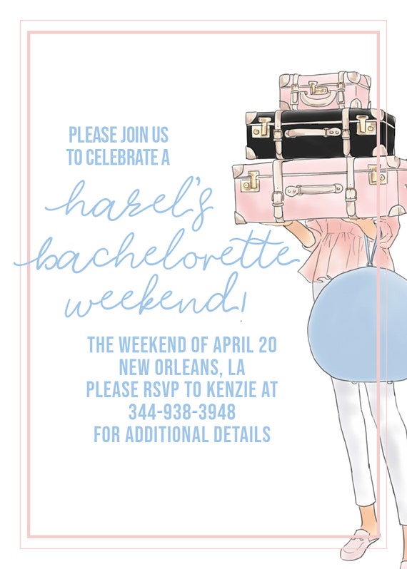 Cocktail and Drinks Hen Do Invite Hazel Printable Bachelorette Party ...