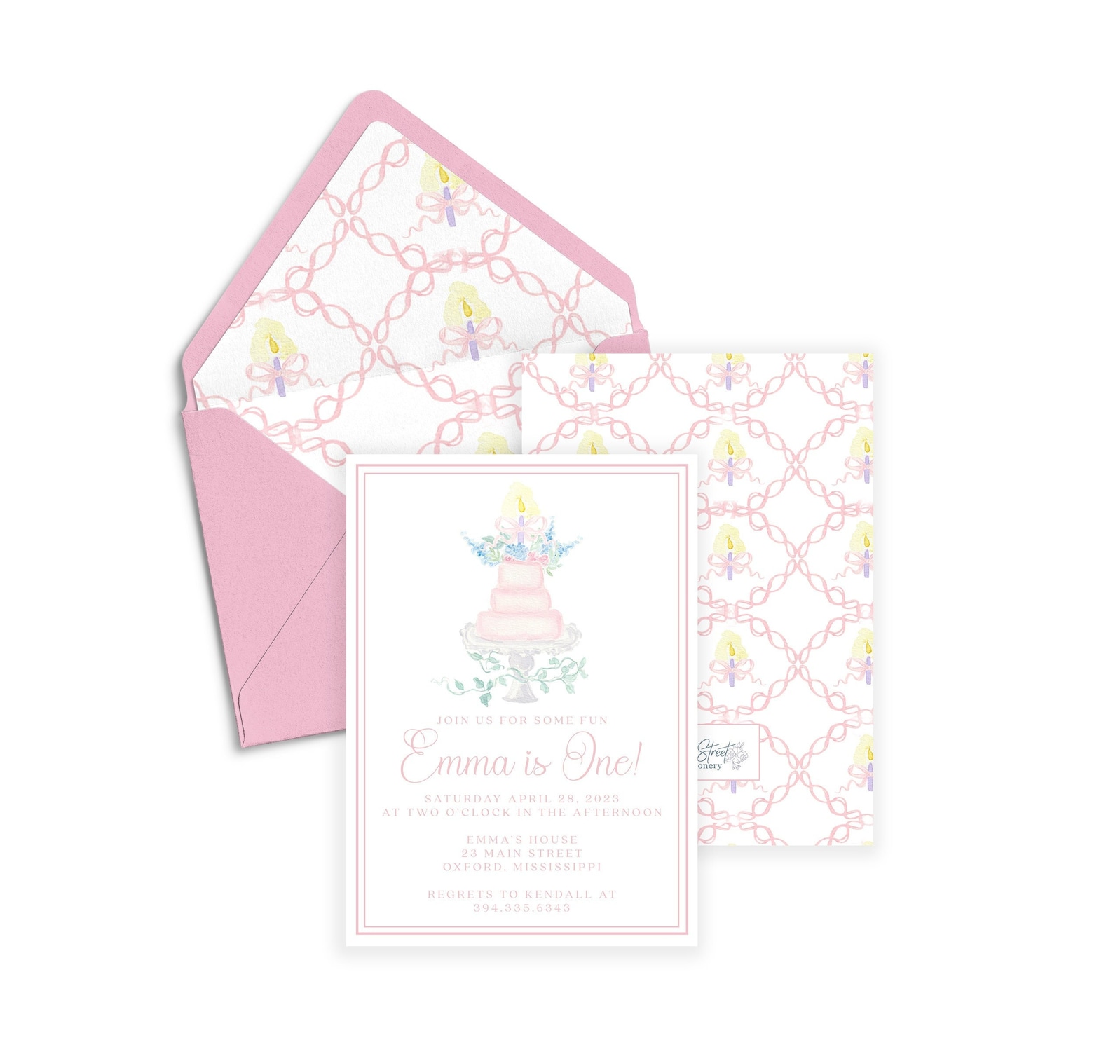 Emma Watercolor Pink Birthday Invitation Watercolor Pink - Etsy