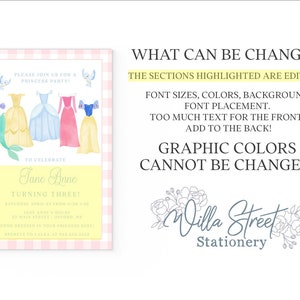 Jane Anne Princess Watercolor Pink Birthday Invitation, Watercolor ...