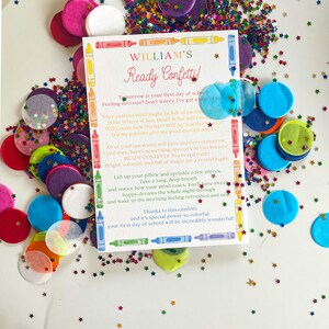 Personalized Ready Confetti, Night Before First Day of School, Ready ...