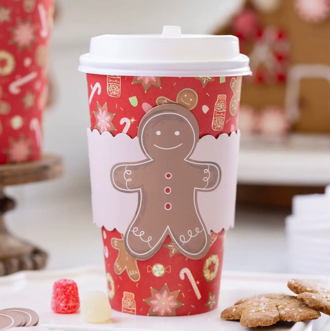 Gingerbread Man to Go Cups 8 Ct Paper Plates Hot Coco - Etsy