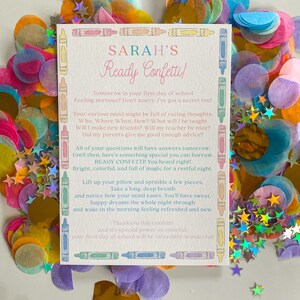 Personalized Ready Confetti, Night Before First Day of School, Ready ...