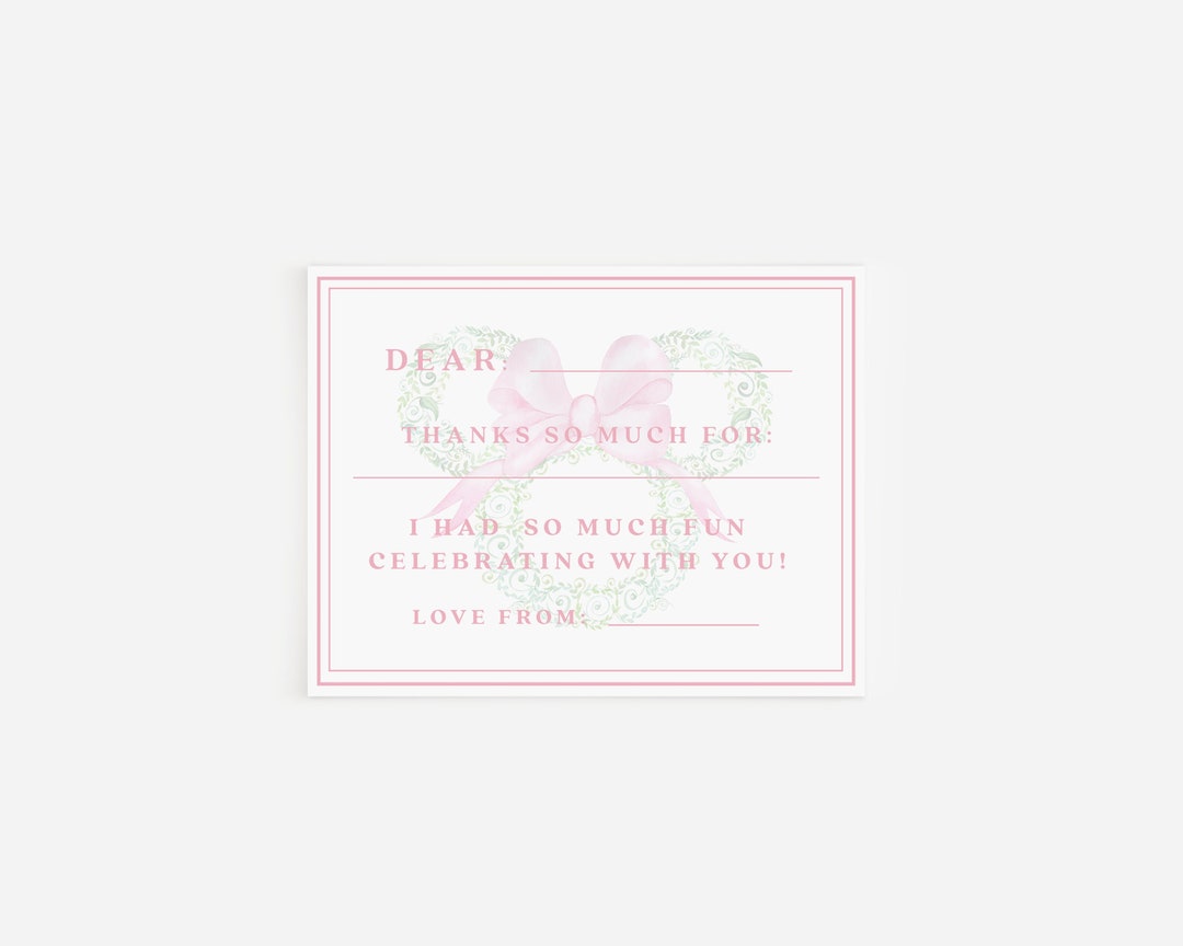 Watercolor Mouse Floral Fill-in the Blank Thank You Card for Kids ...
