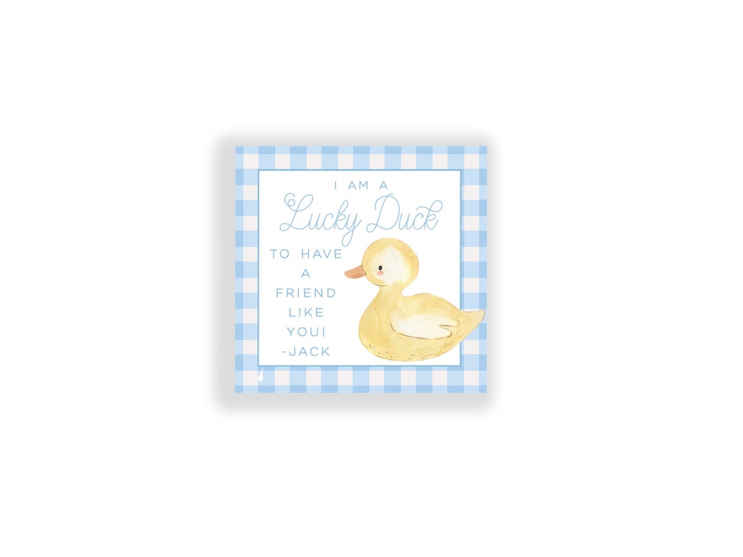 Lucky Duck Valentine's Day Card, Kids School Classroom Exchange, Boy ...