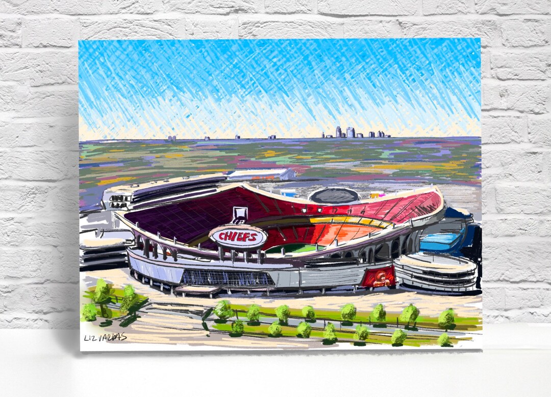Kansas City Arrowhead Stadium. Football. Art Print. Champions 2019 - Etsy