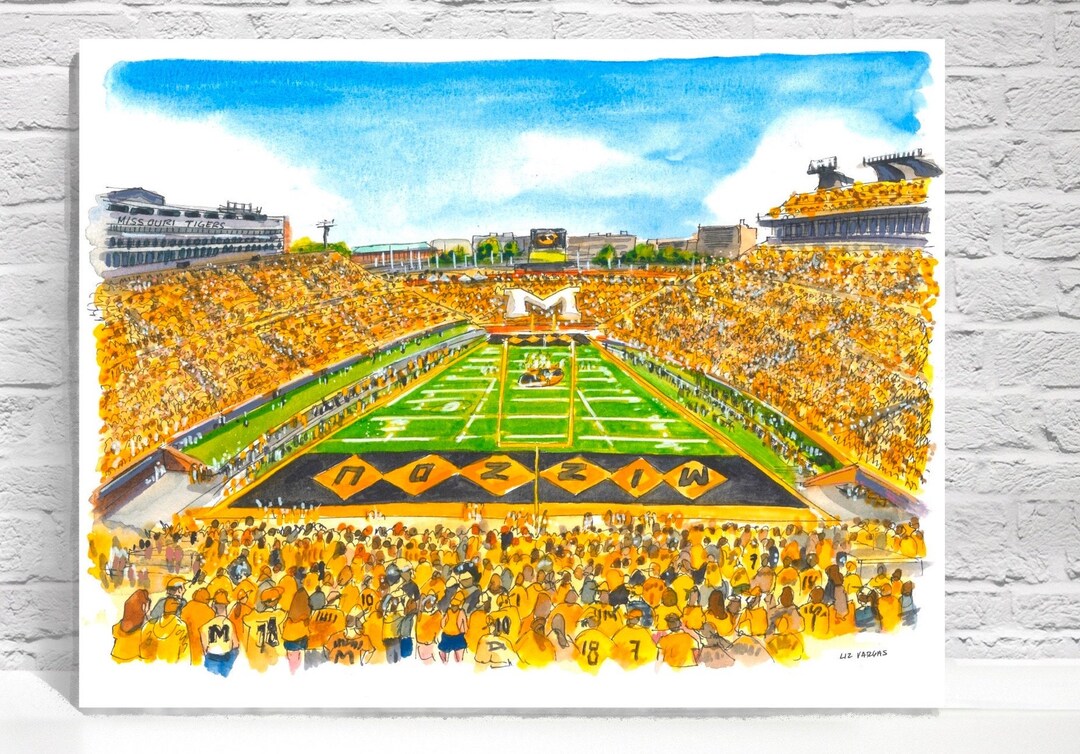 Missouri Stadium. Football. Mizzou Tigers. Art Print. Art Wall ...