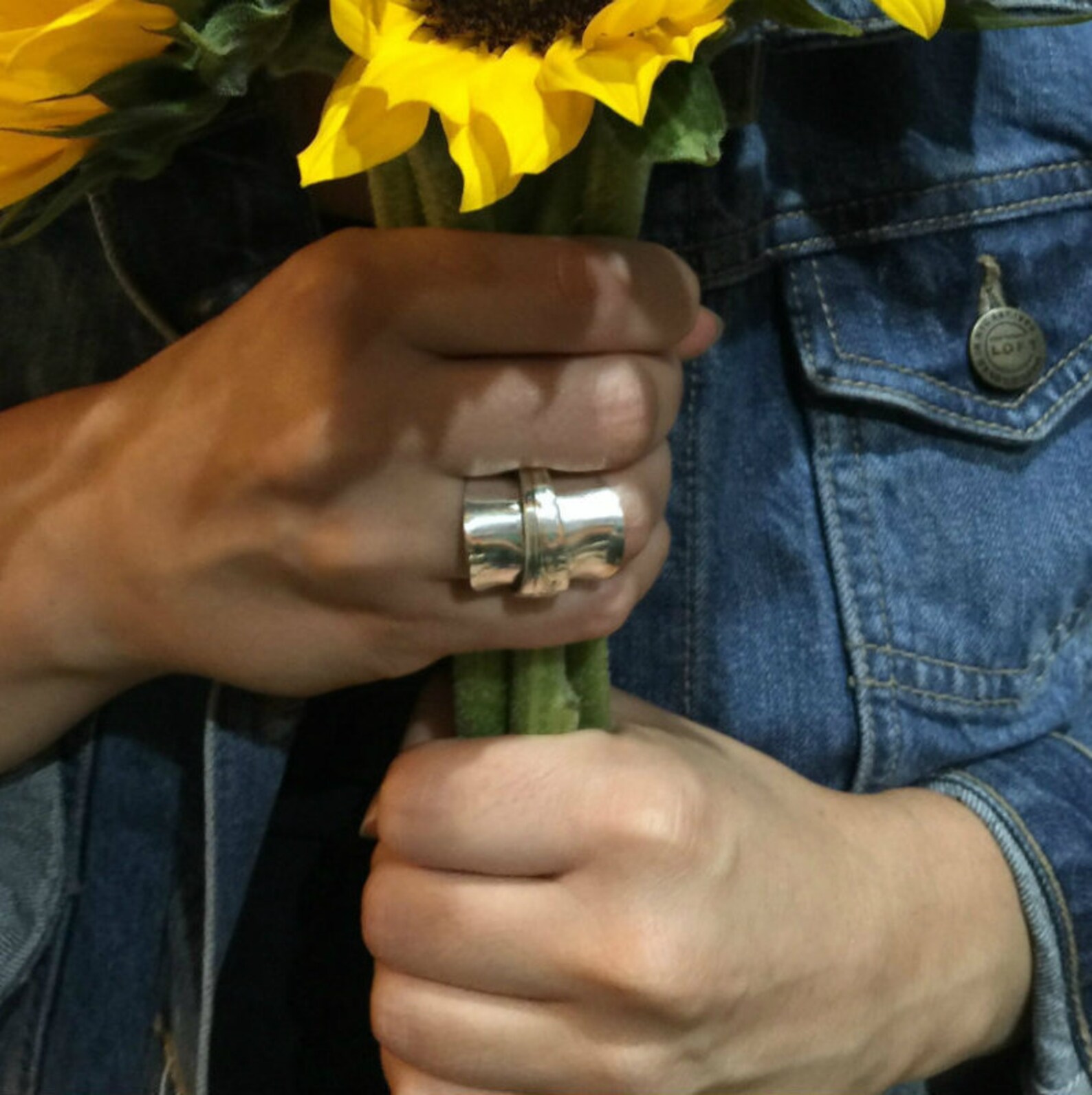 Silver Ring Boho Jewelry Statement Ring Spoon Ring - Etsy