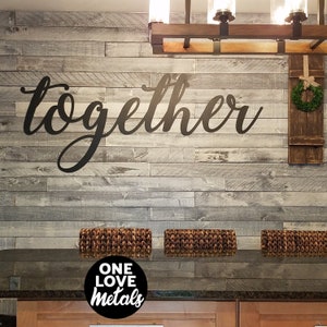 12" Dining Room Wall Decor Together Sign, Together Metal Sign, Gather ...
