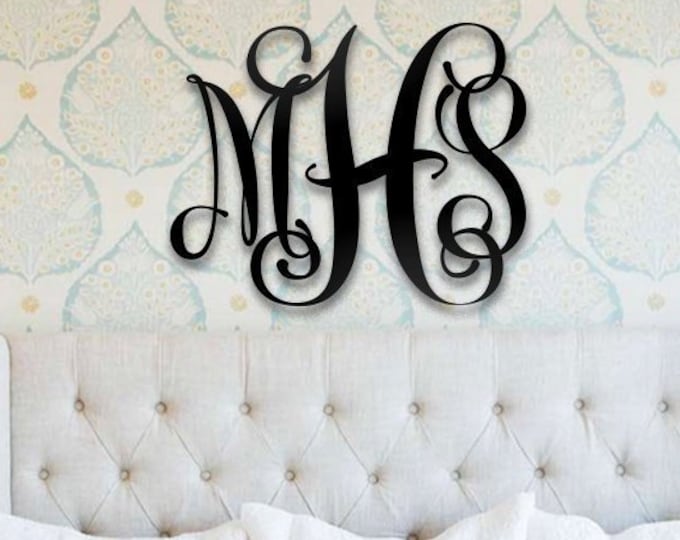 24 Monogram Wall Decor, Letter Wall Decor, Metal Letters, Letters Decor ...