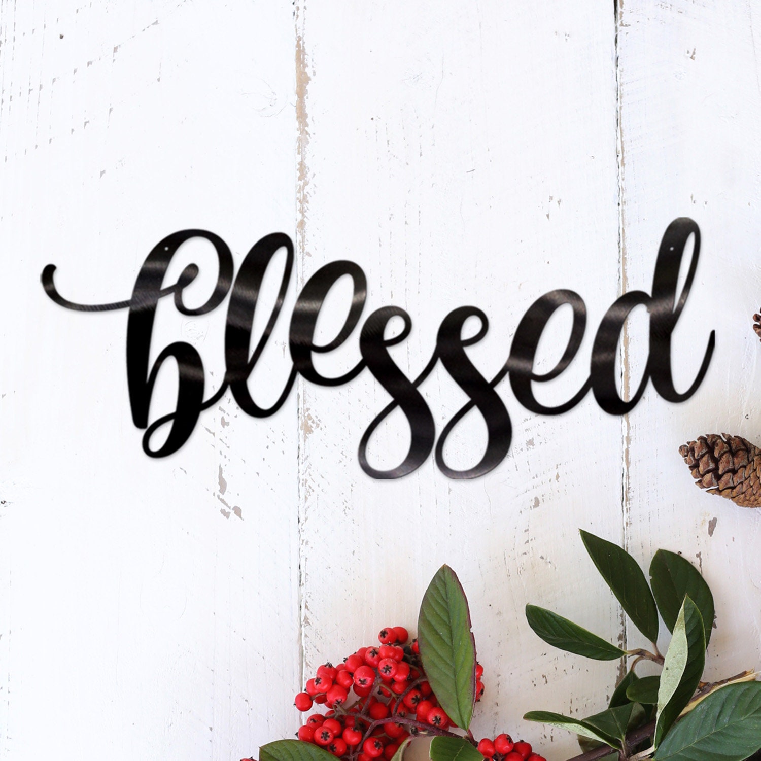 Blessed Sign Blessed Metal Sign Large Blessed Wall Art | Etsy