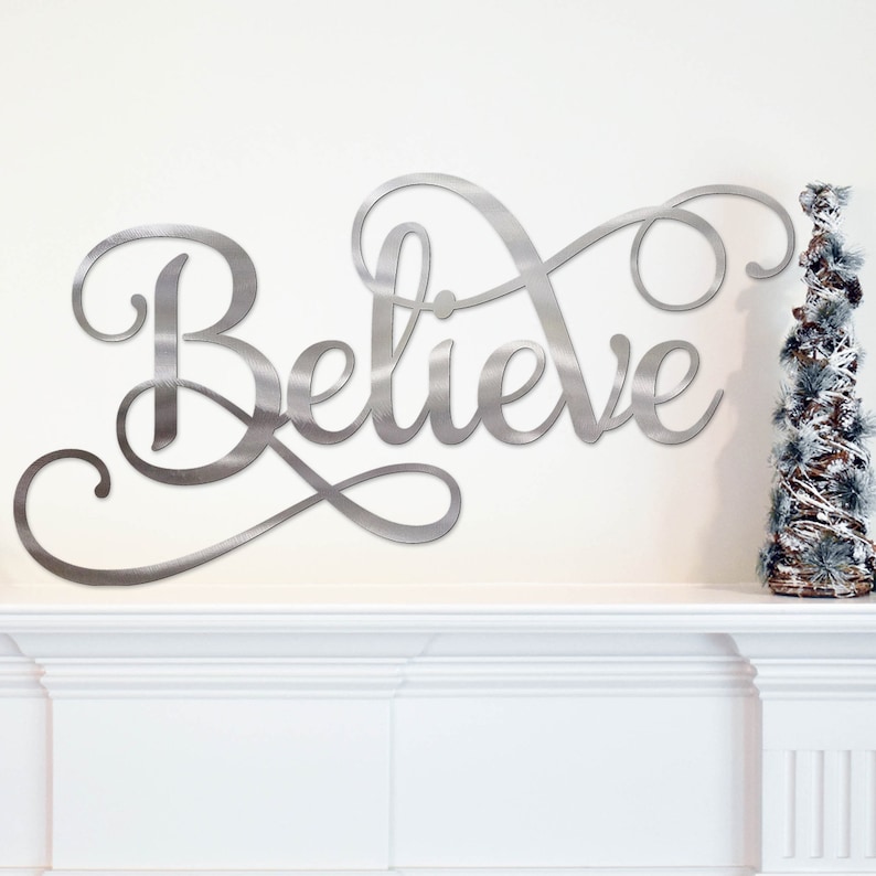 Believe Sign Holiday Sign Christmas Wall Art Christmas - Etsy
