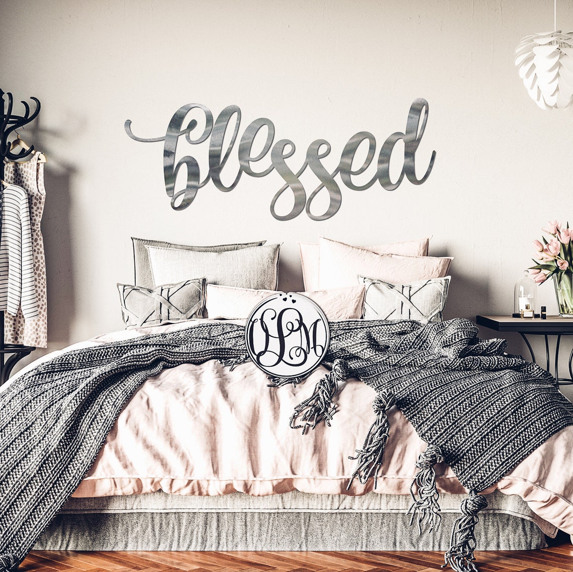 54" Blessed Sign, Blessed Metal Sign Large, Blessed Wall Art, Metal ...