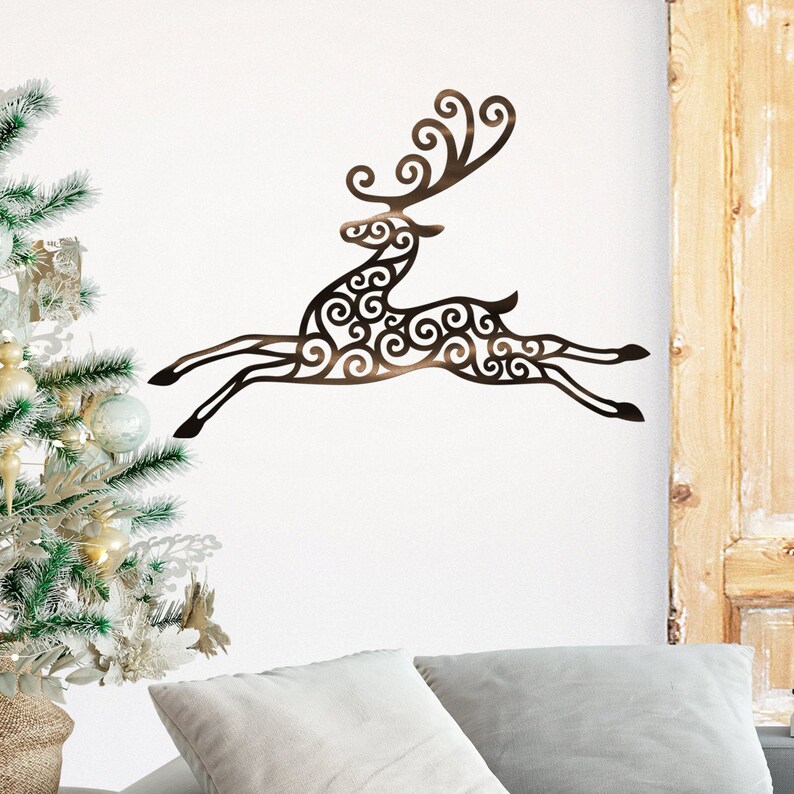Flying Deer Christmas Decor, Christmas Signs, Reindeer Christmas Sign ...
