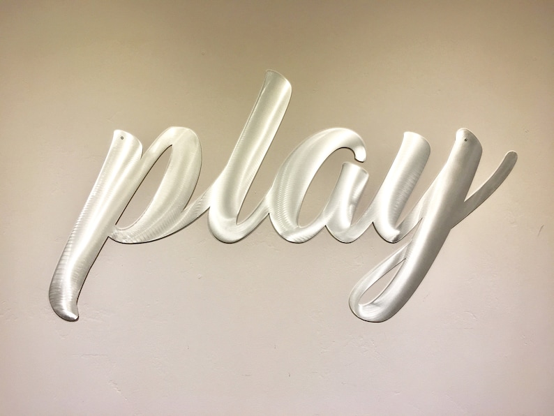 34'' Play Sign Metal Wall Art Word Art Metal Words - Etsy