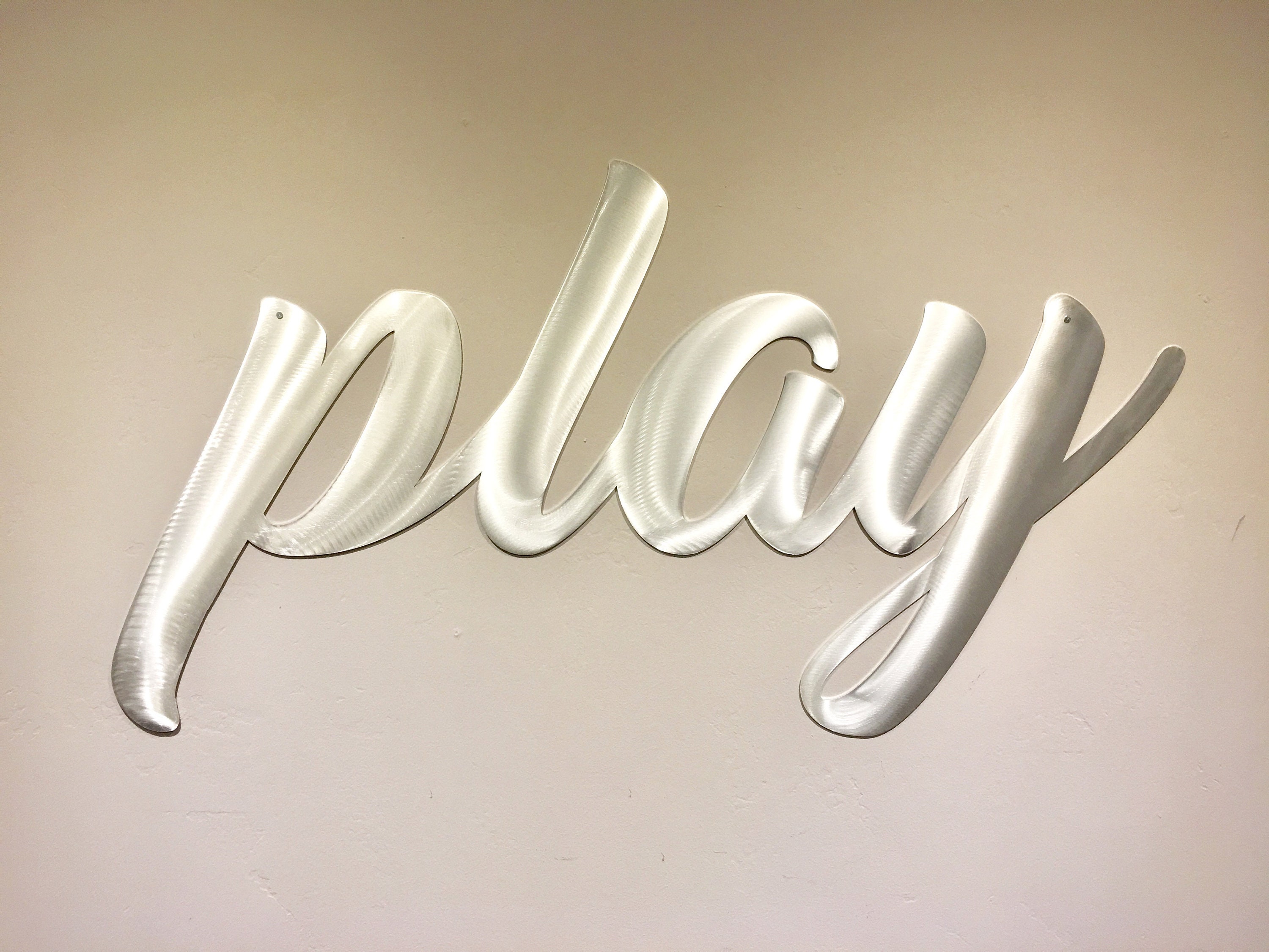 34'' Play Sign Metal Wall Art Word Art Metal Words - Etsy