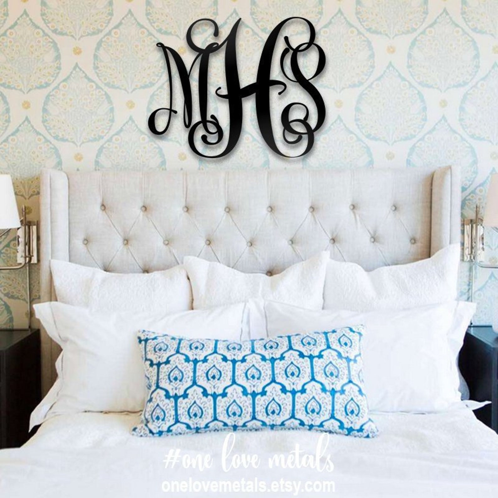 24 Monogram Wall Decor Letter Wall Decor Metal - Etsy
