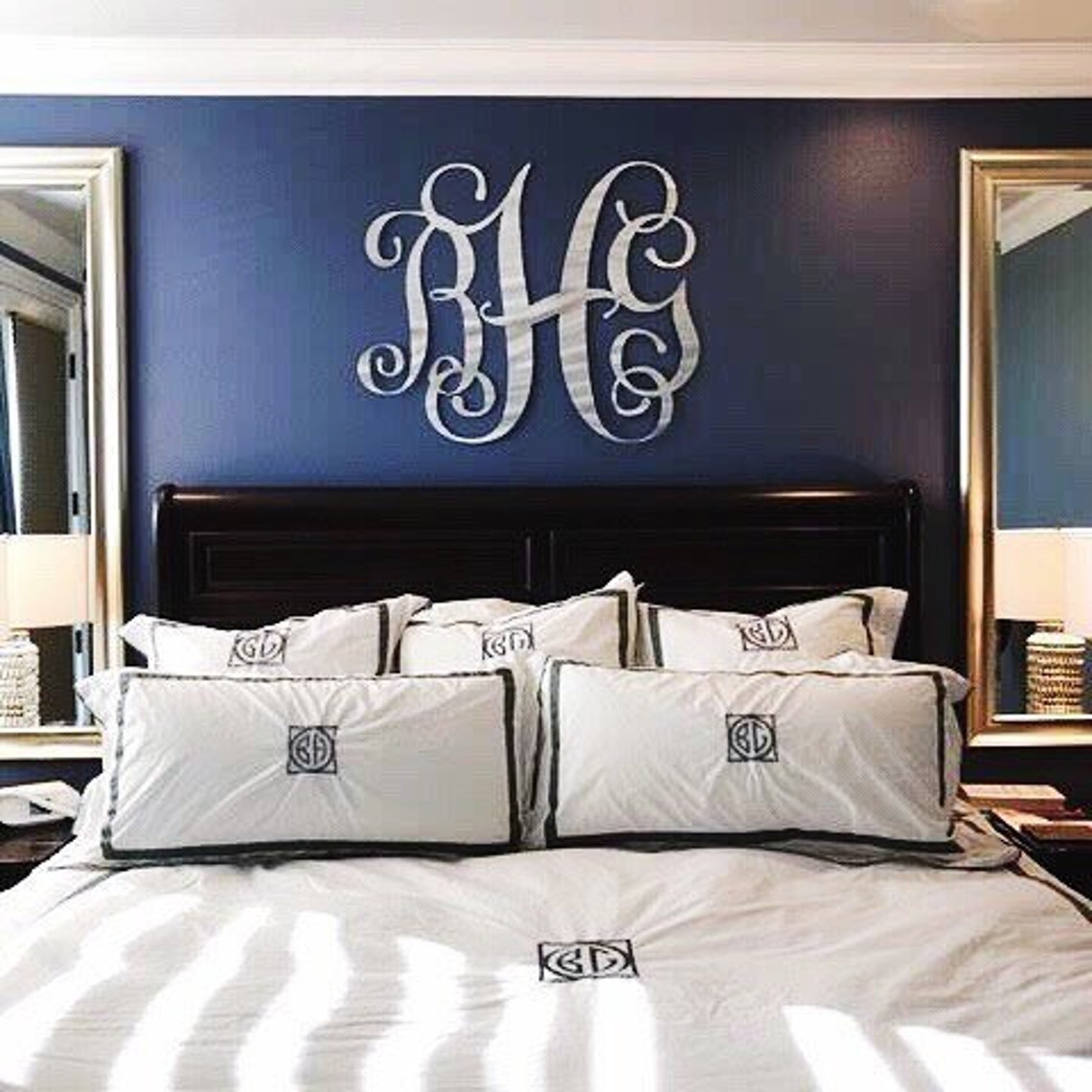 24 Monogram Wall Decor Letter Wall Decor Metal - Etsy