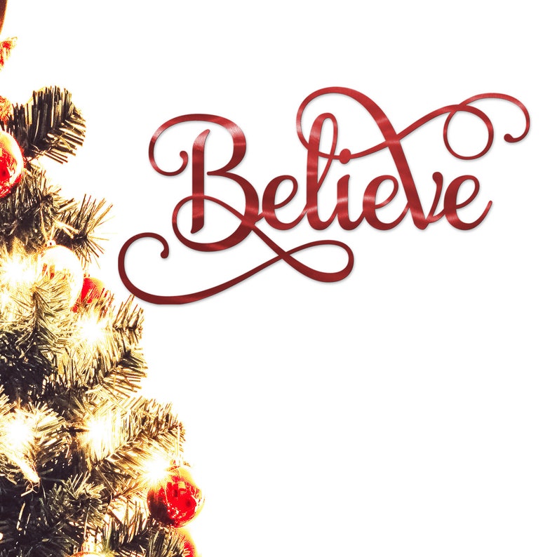 Believe Sign Holiday Sign Christmas Wall Art Christmas - Etsy