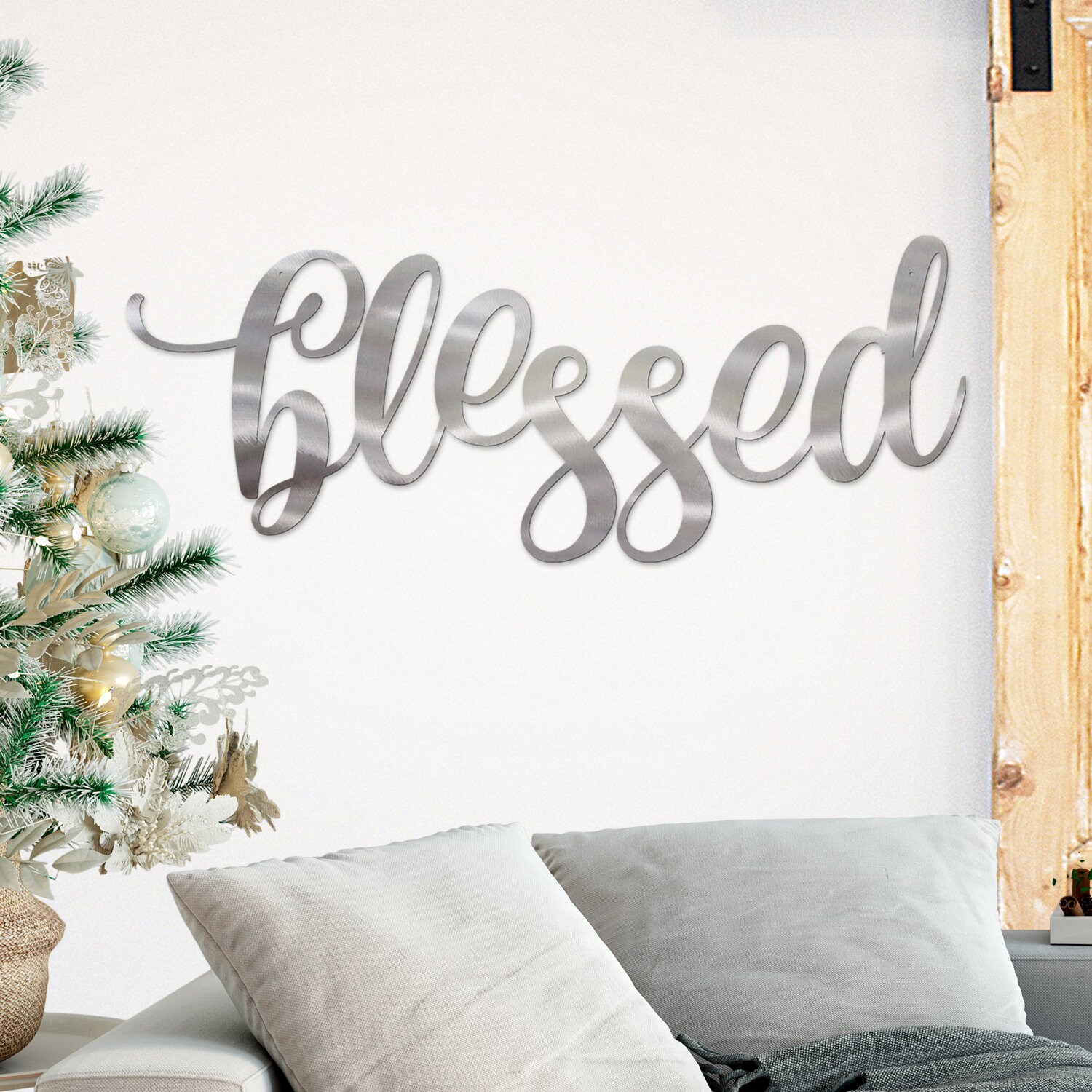 54" Blessed Sign, Blessed Metal Sign Large, Blessed Wall Art, Metal ...