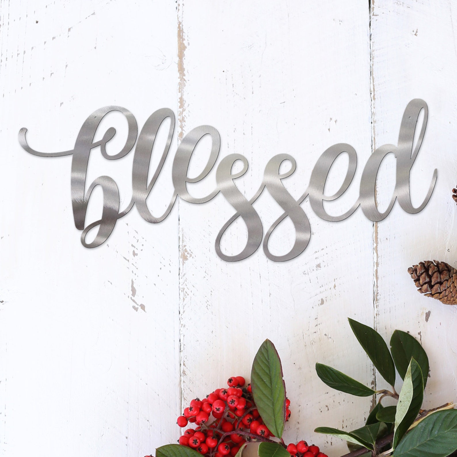 Blessed Sign Blessed Metal Sign Large Blessed Wall Art | Etsy