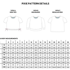 Pixie Tee Pdf Sewing Pattern Etsy