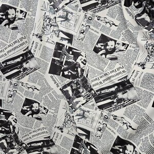 New Newspaper Print on Nylon Spandex Fabric 4way Stretch. Fabric Sold ...