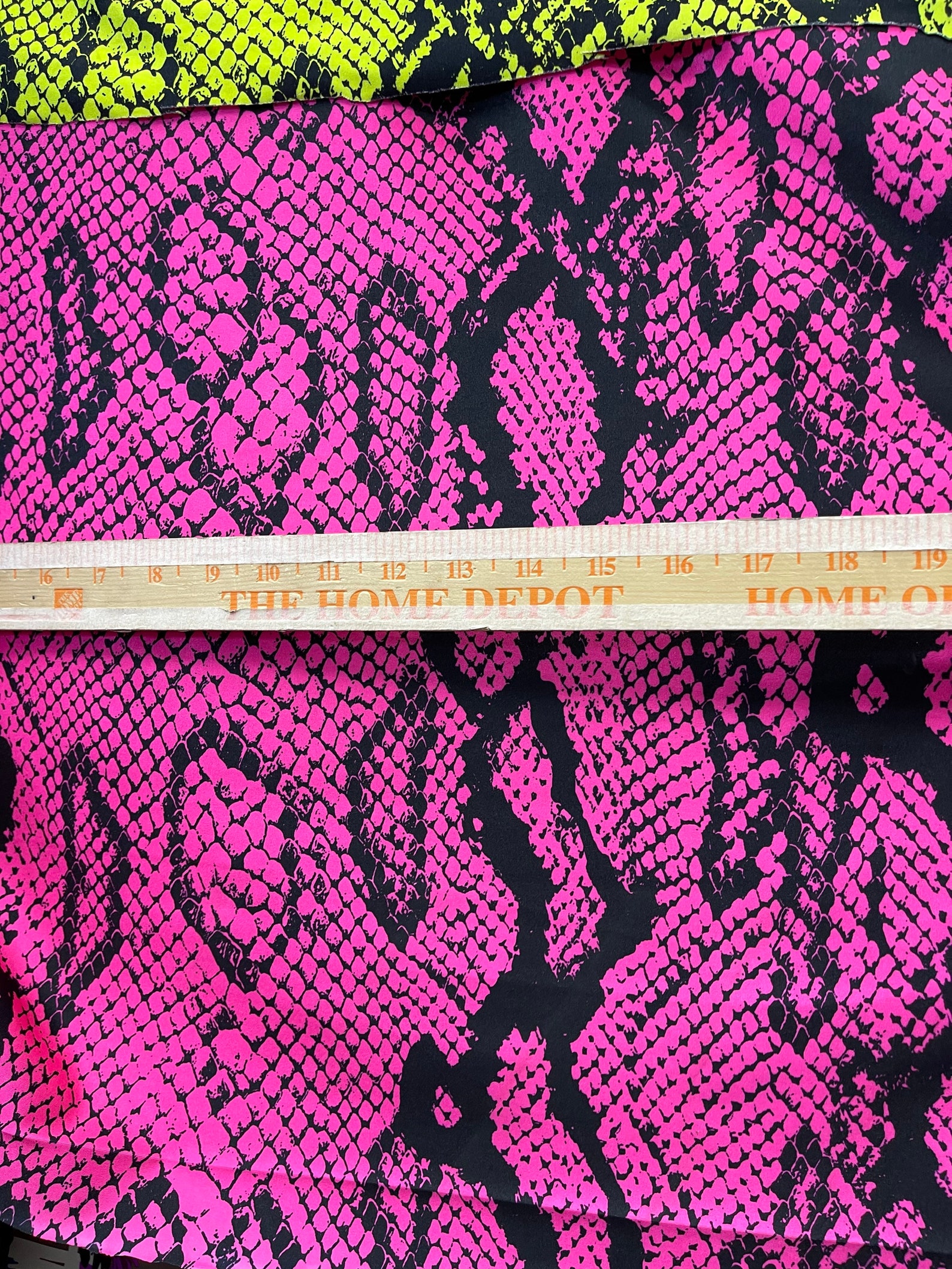 Snake Print Nylon Spandex Fabric Neon Green/Pink Reptile print | Etsy