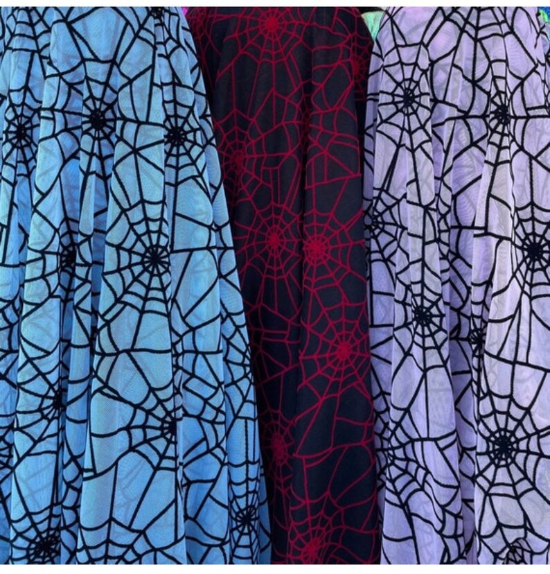 New Power Mesh Spider Web Mesh Fabric/ Flocking 4 Way Stretch Spider ...