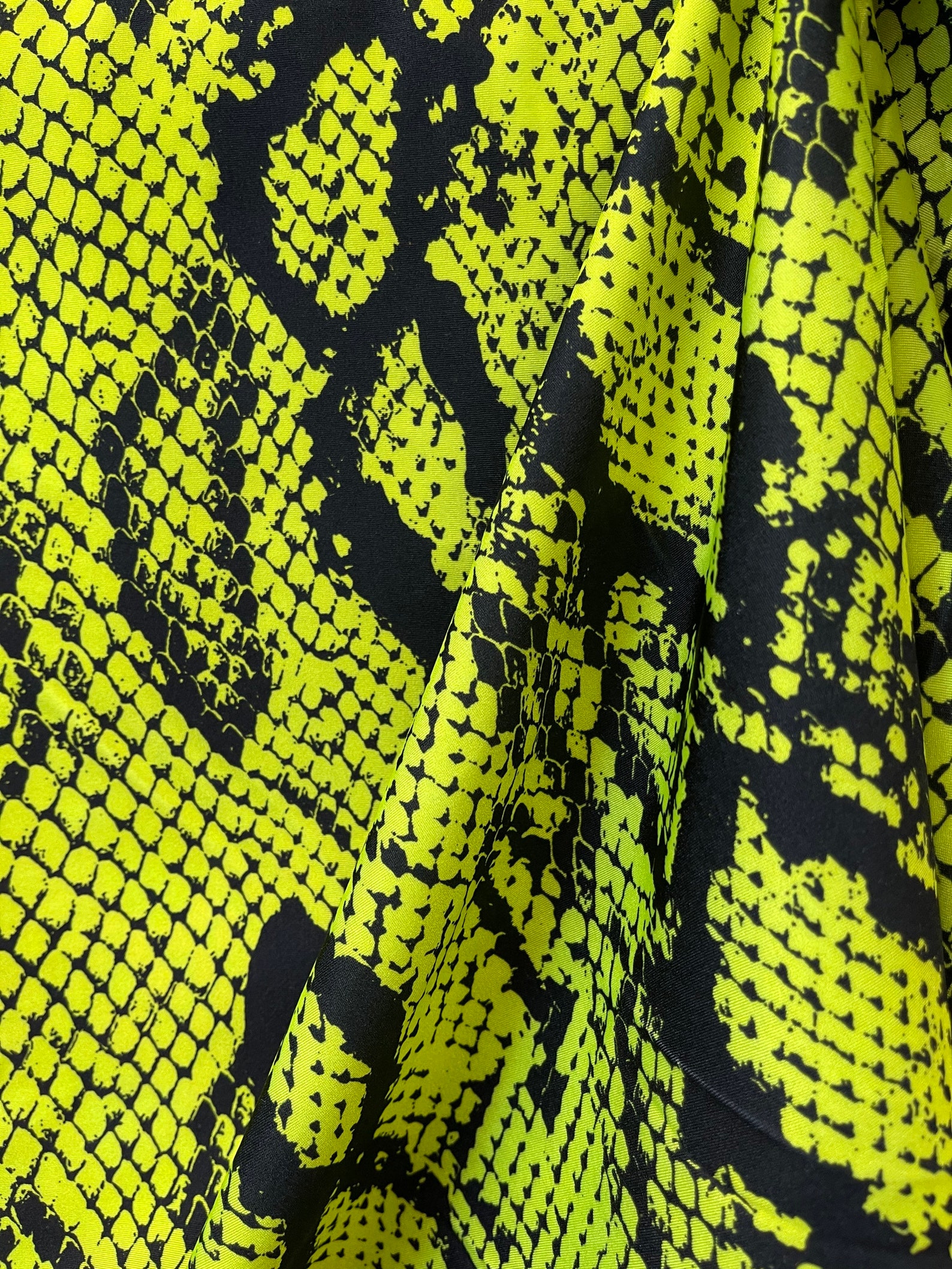 Snake Print Nylon Spandex Fabric Neon Green/Pink Reptile print | Etsy