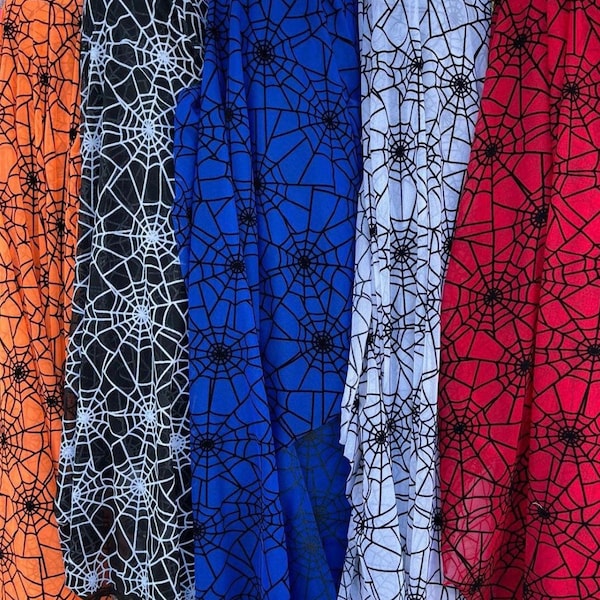 Blue Spider Web Fabric - Etsy