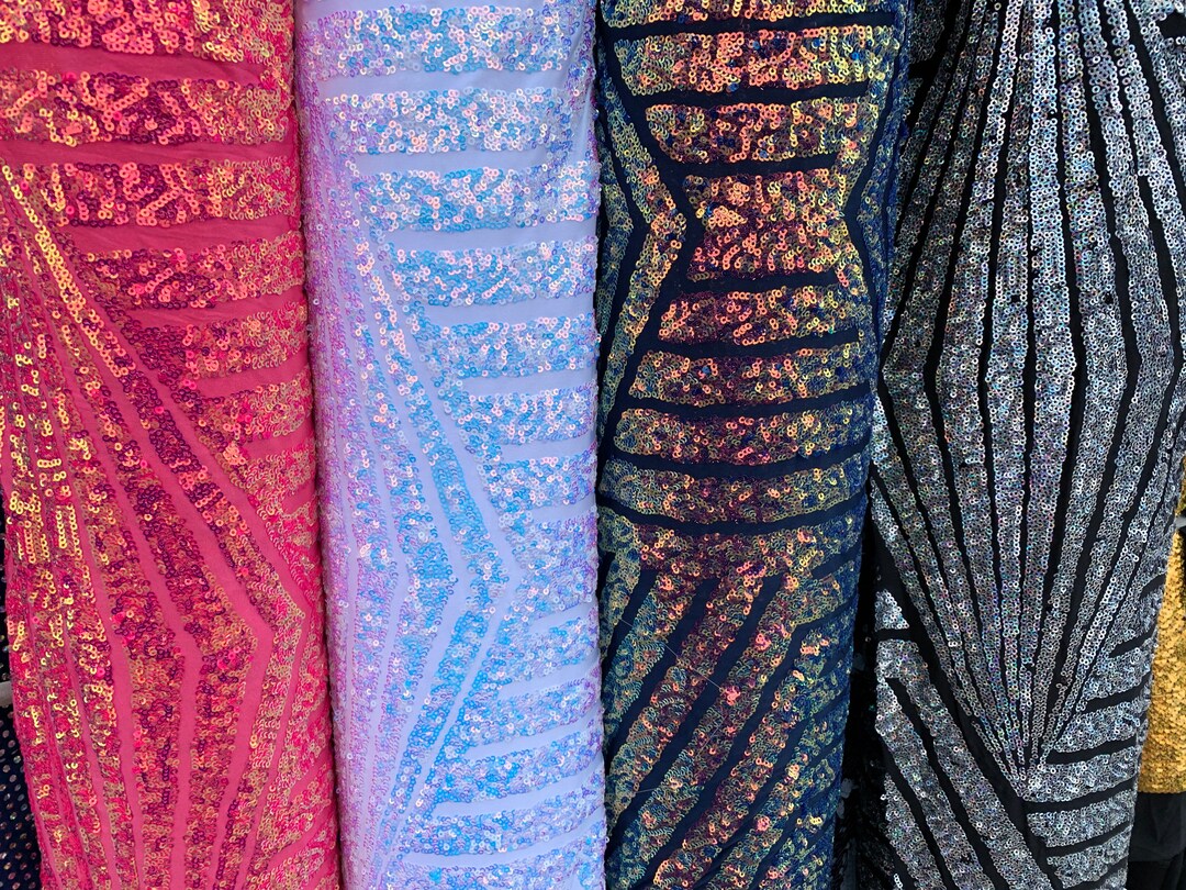 Fancy High Quality Bombshells Sequins on Hot Pink Poly Spandex Base ...