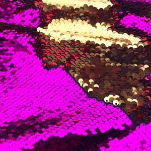 New Mermaid Shiny 5mm Fuschia Pink/gold Two Tone Flip up Sequins ...