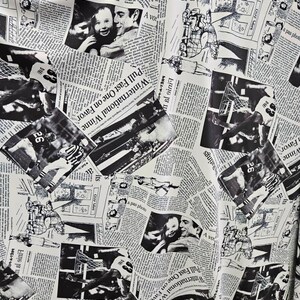 New Newspaper Print on Nylon Spandex Fabric 4way Stretch. Fabric Sold ...