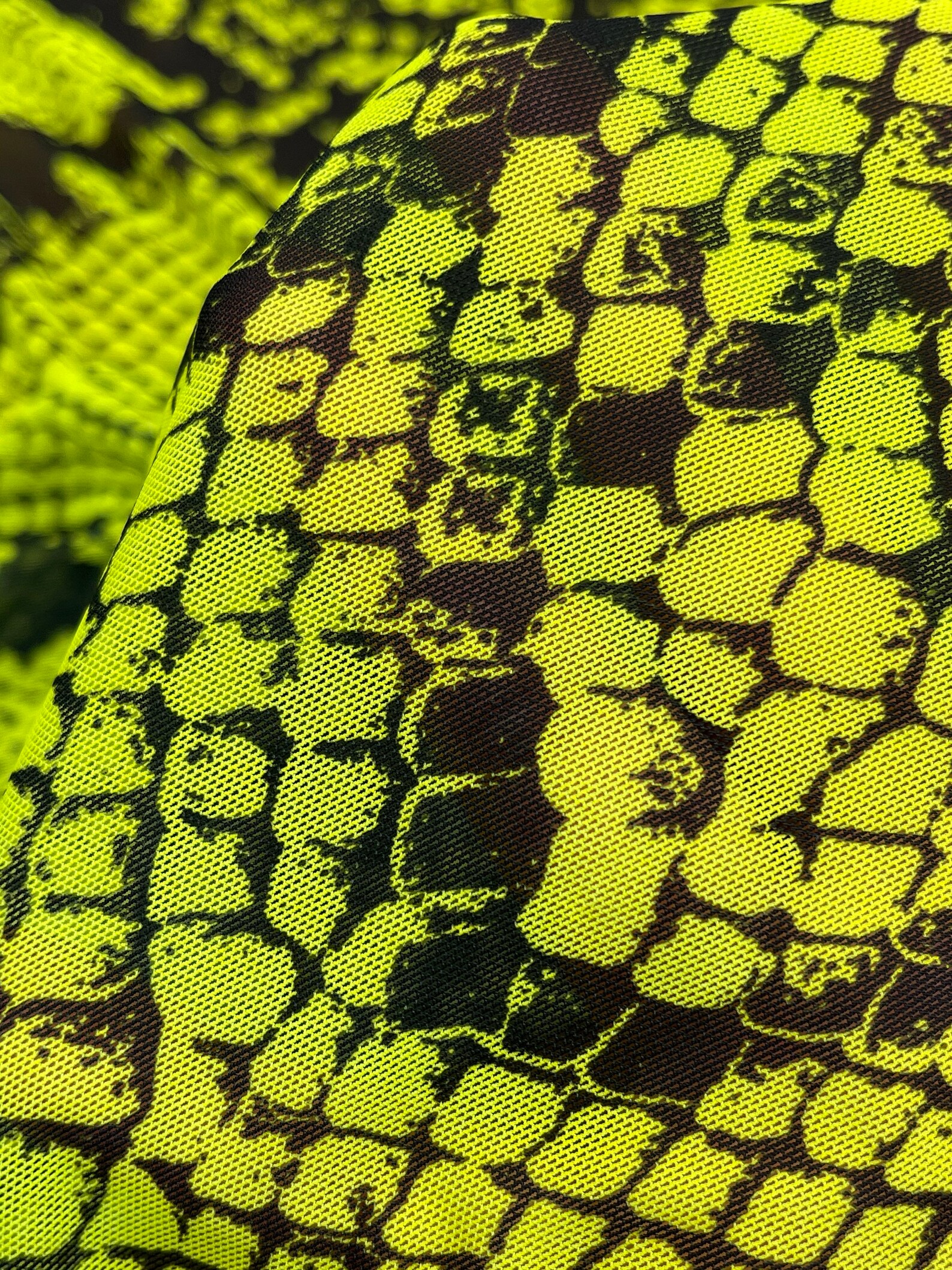 Snake Print MESH Fabric Neon Green/Black Reptile mesh fabric | Etsy