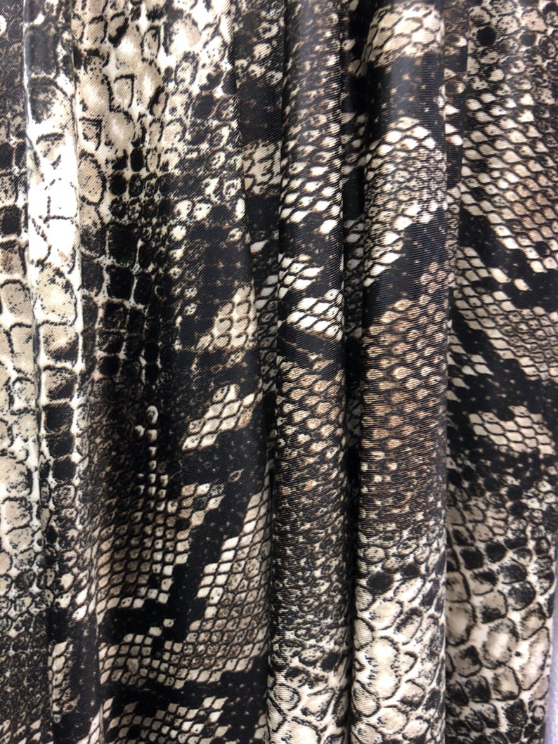 Sale Snake Print on Spandex Fabric Sold by the Yard Brown | Etsy