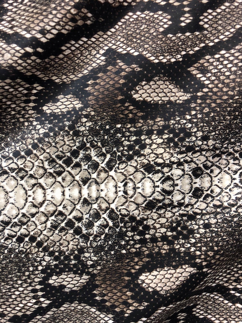 Sale! Snake Print on Spandex Fabric- Sold by the Yard Brown Natural ...