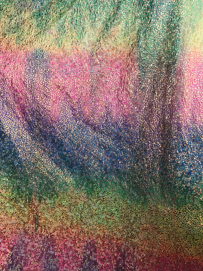 New Gold Matalic Rainbow Tie Dye Hologram Reptiles Print on Nylon ...