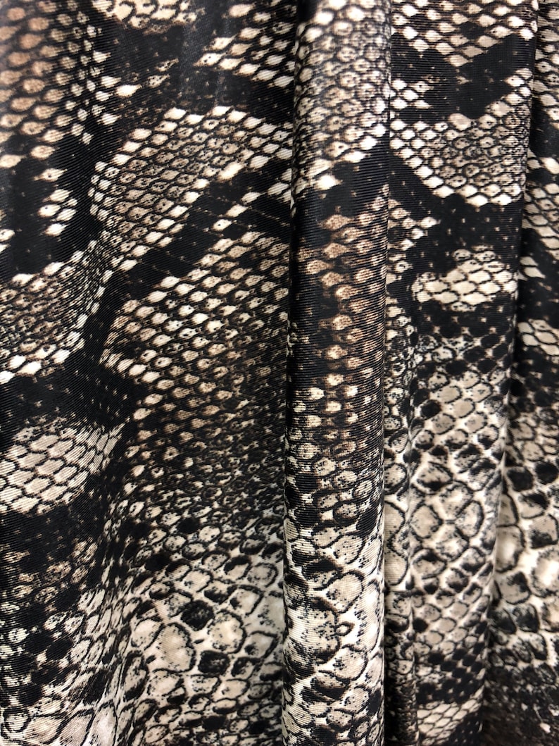 Sale Snake Print on Spandex Fabric Sold by the Yard Brown | Etsy
