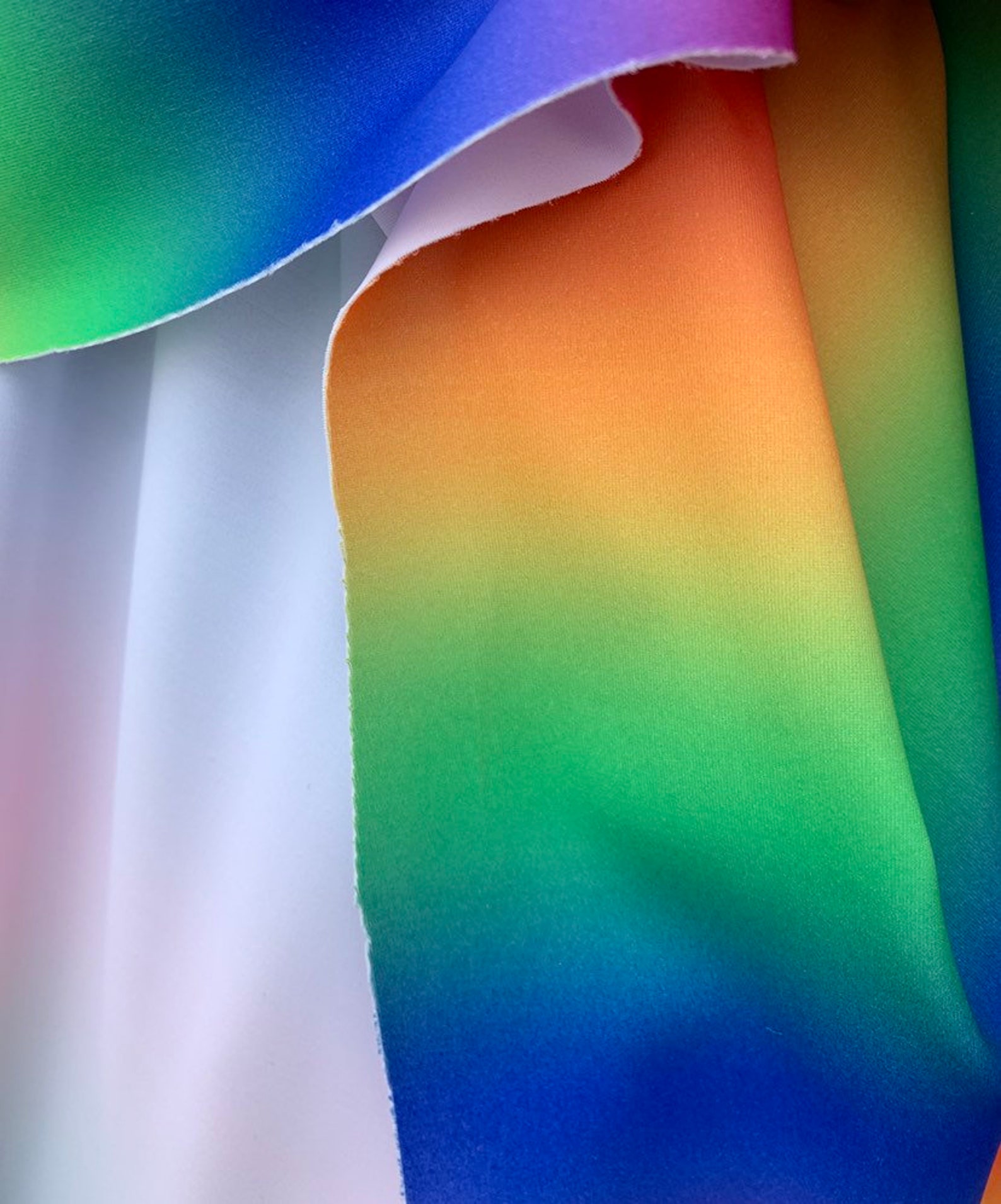 New Rainbow Print on Four Way Stretch Nylon Spandex Fabric - Etsy