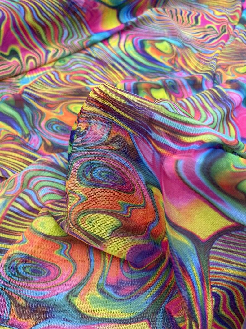 Abstract Neon MESH Fabric Sold by the Yard Mesh Dance-wear - Etsy