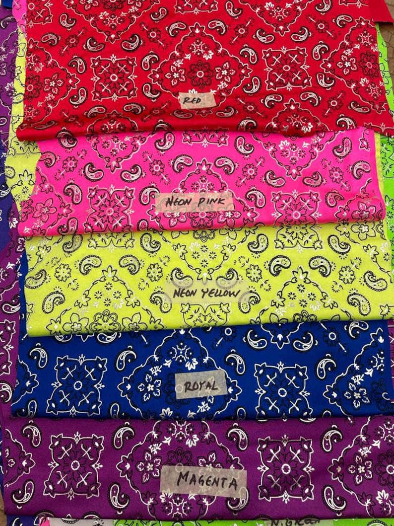 New Bandana Print With Silver Metallic Nylon Spandex Four Way Stretch ...