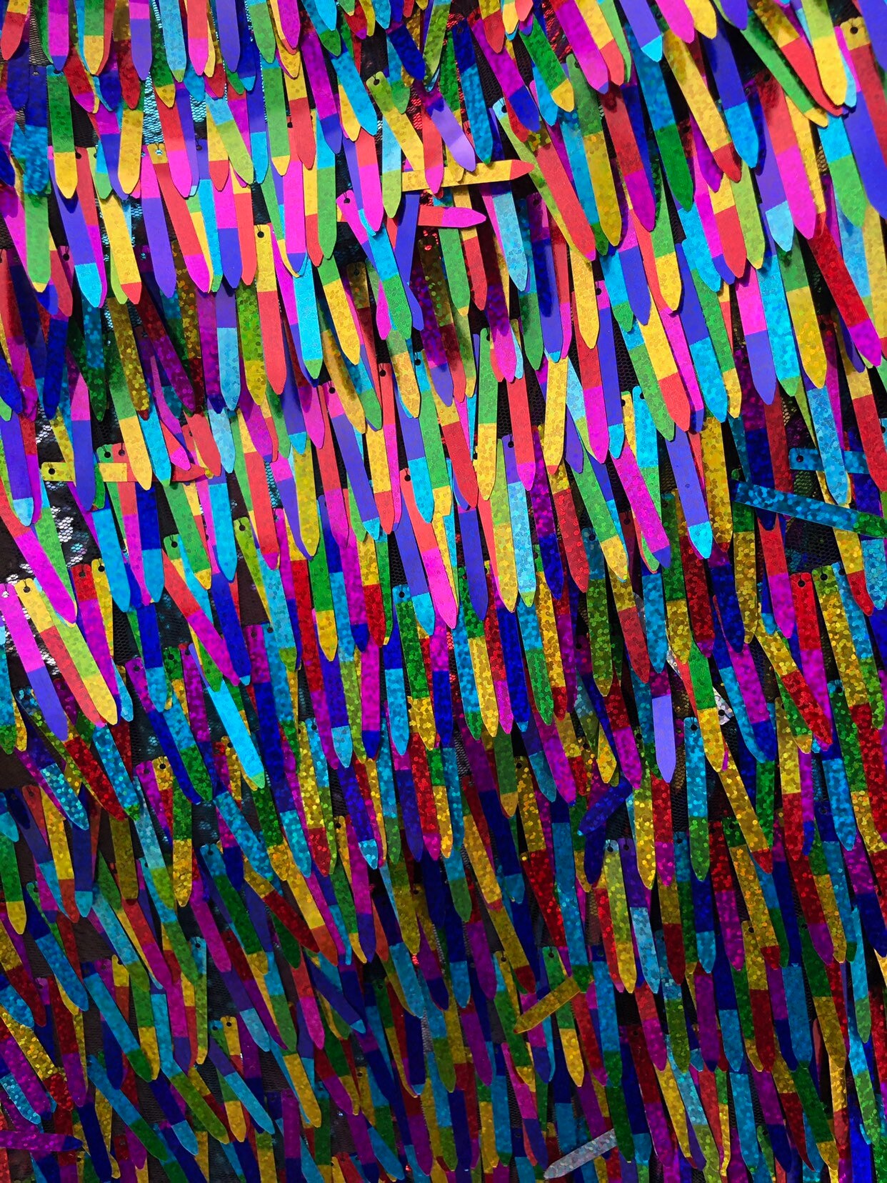 Rainbow Sword Sequins Shape Desings Dangling Sequins Rainbow- Black ...