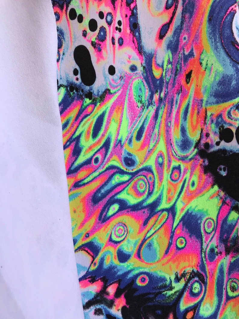 Neon Lava Splash Print Black Base Spandex Fabric Sold by - Etsy