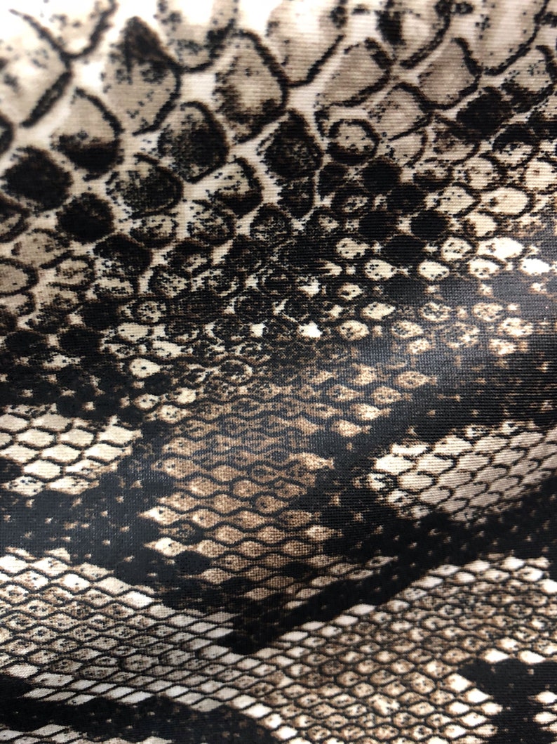 Sale Snake Print on Spandex Fabric Sold by the Yard Brown | Etsy