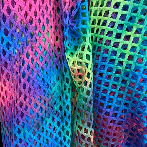 New Pink Fishnet Stretch Fabric Sold by the Yard See Trough - Etsy