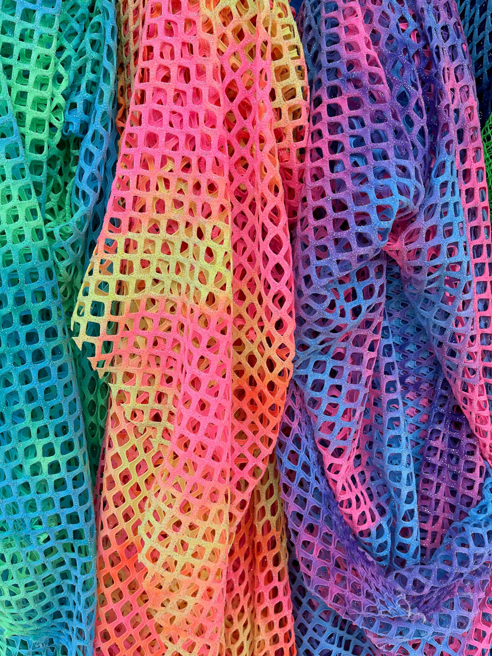 Tie Dye Fishnet With Glitter 4 Way Stretch 60 Wide Fabric - Etsy